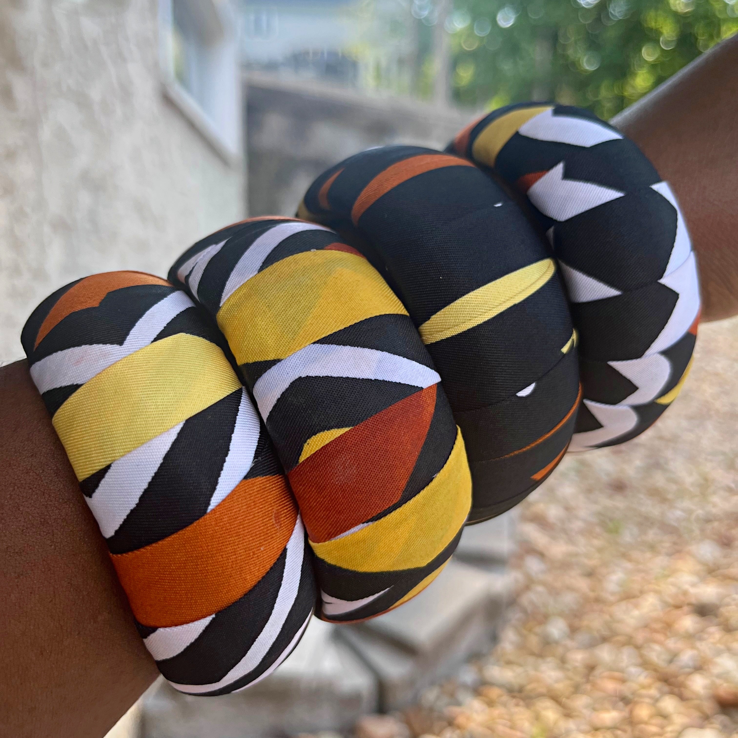 Bogolan African Print Bangle Bracelets | Afrilege