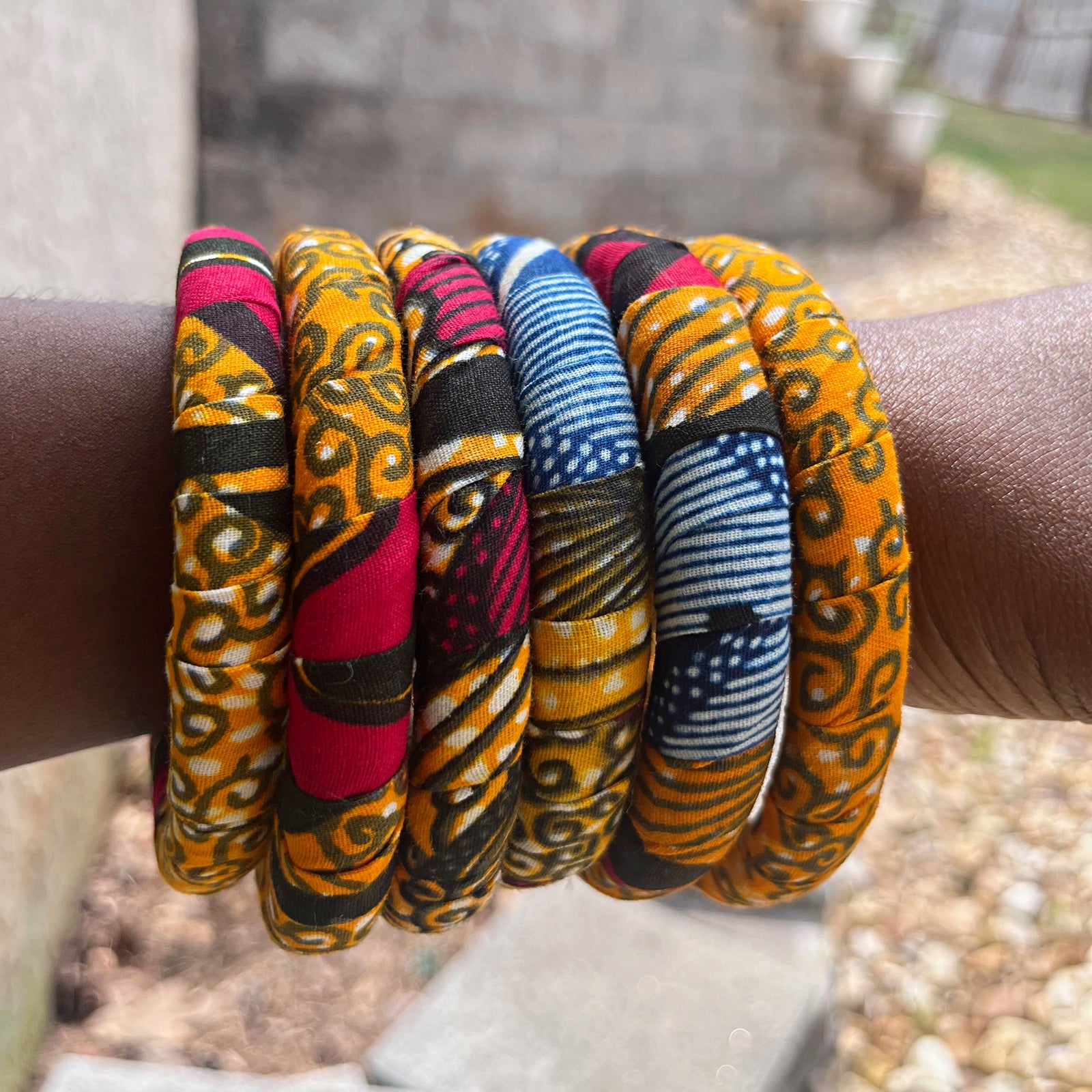 Deze African Print Small Bangle Bracelets | Afrilege