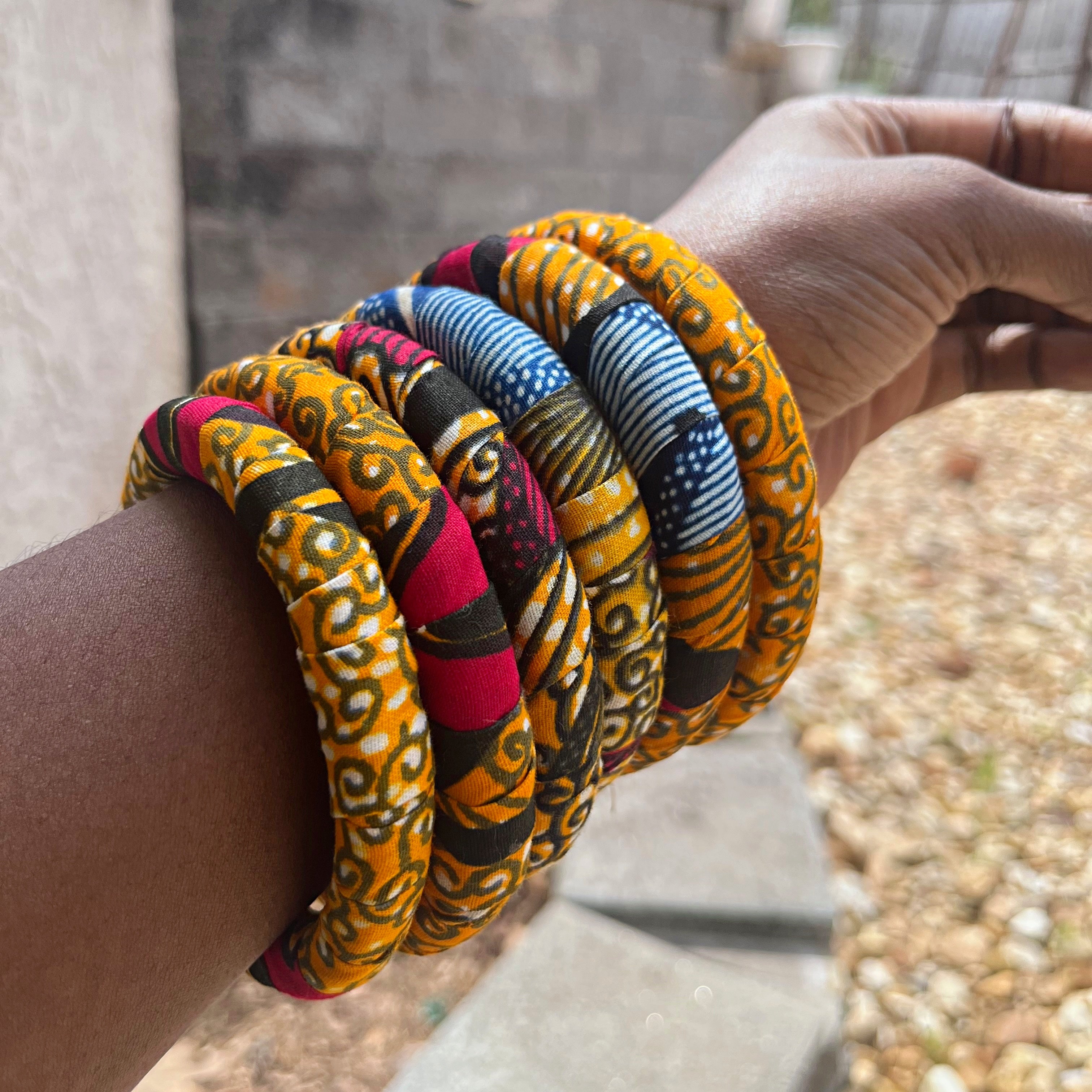 Deze African Print Small Bangle Bracelets | Afrilege
