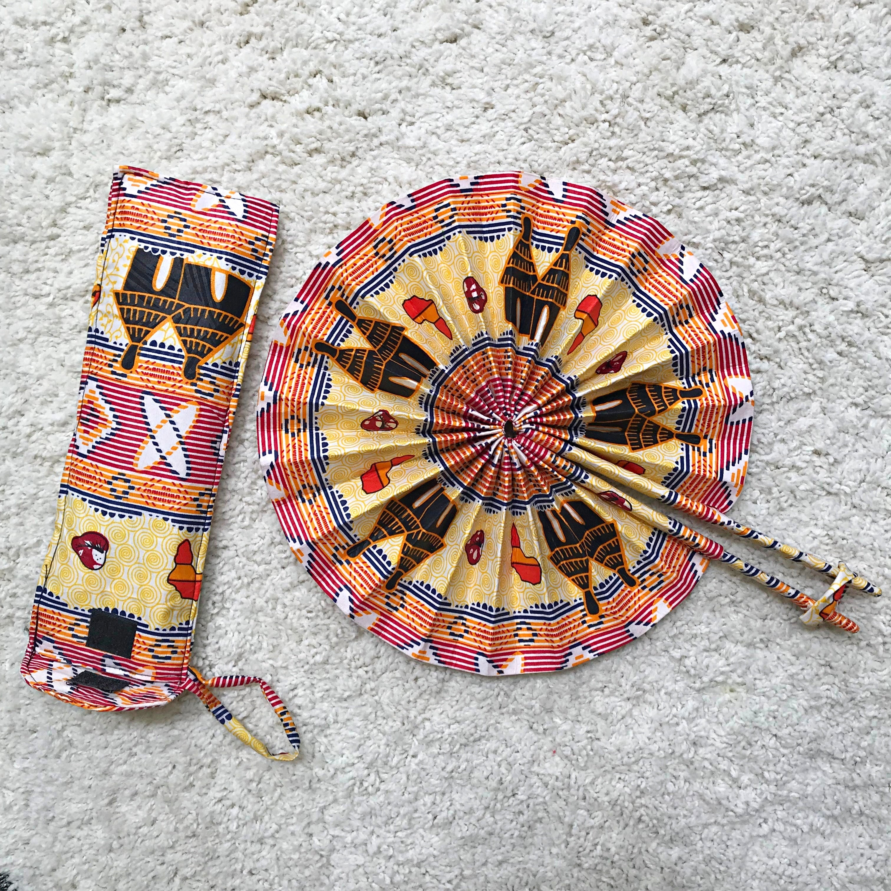 African Print Handheld Foldable Fan | Afrilege