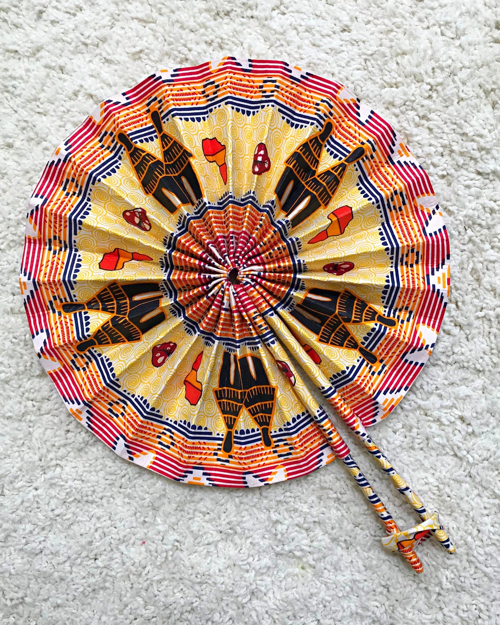 African Print Handheld Foldable Fan | Afrilege
