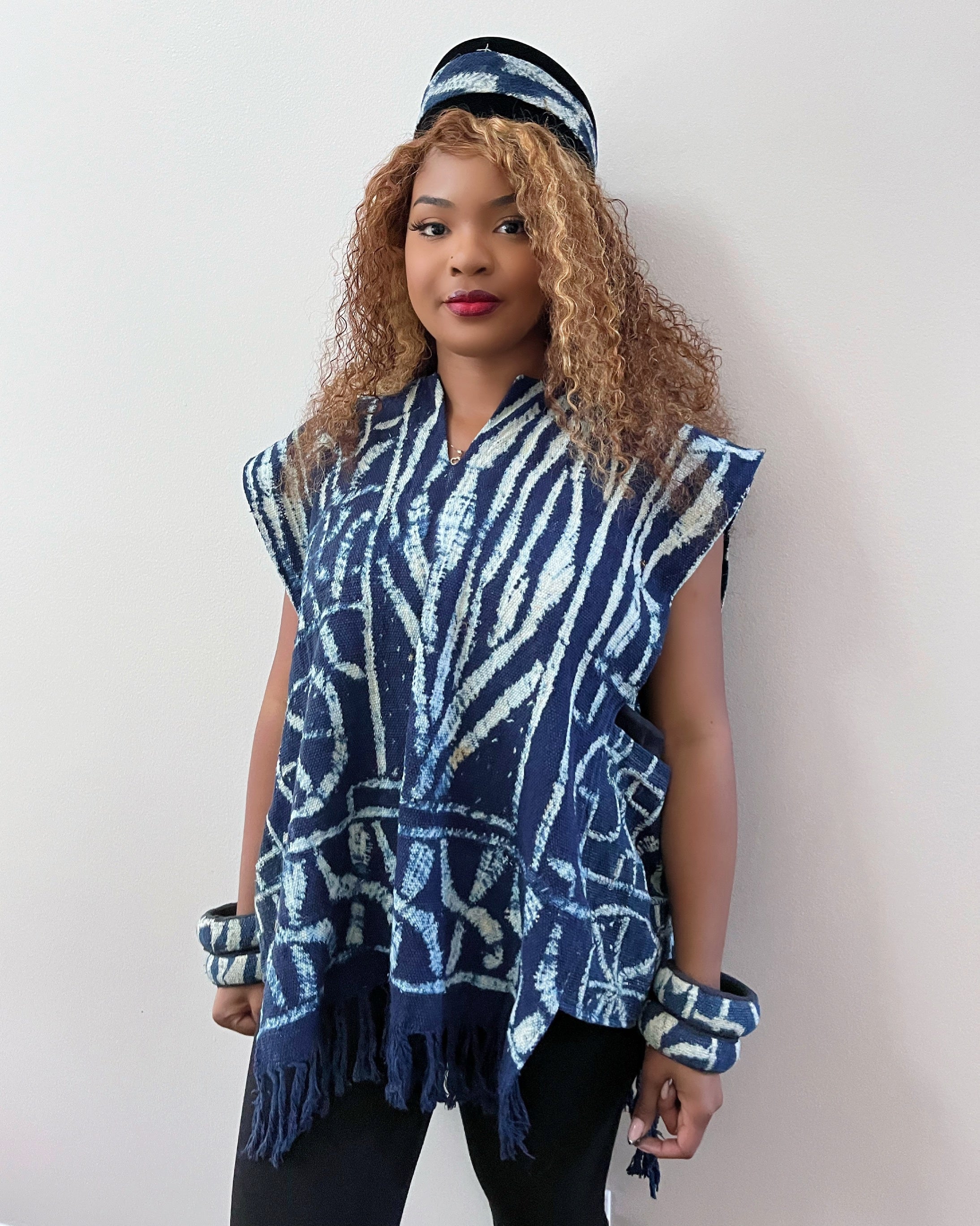 Bamileke Authentic Ndop Cloth Attire "TOP" from Cameroon For Men and ...