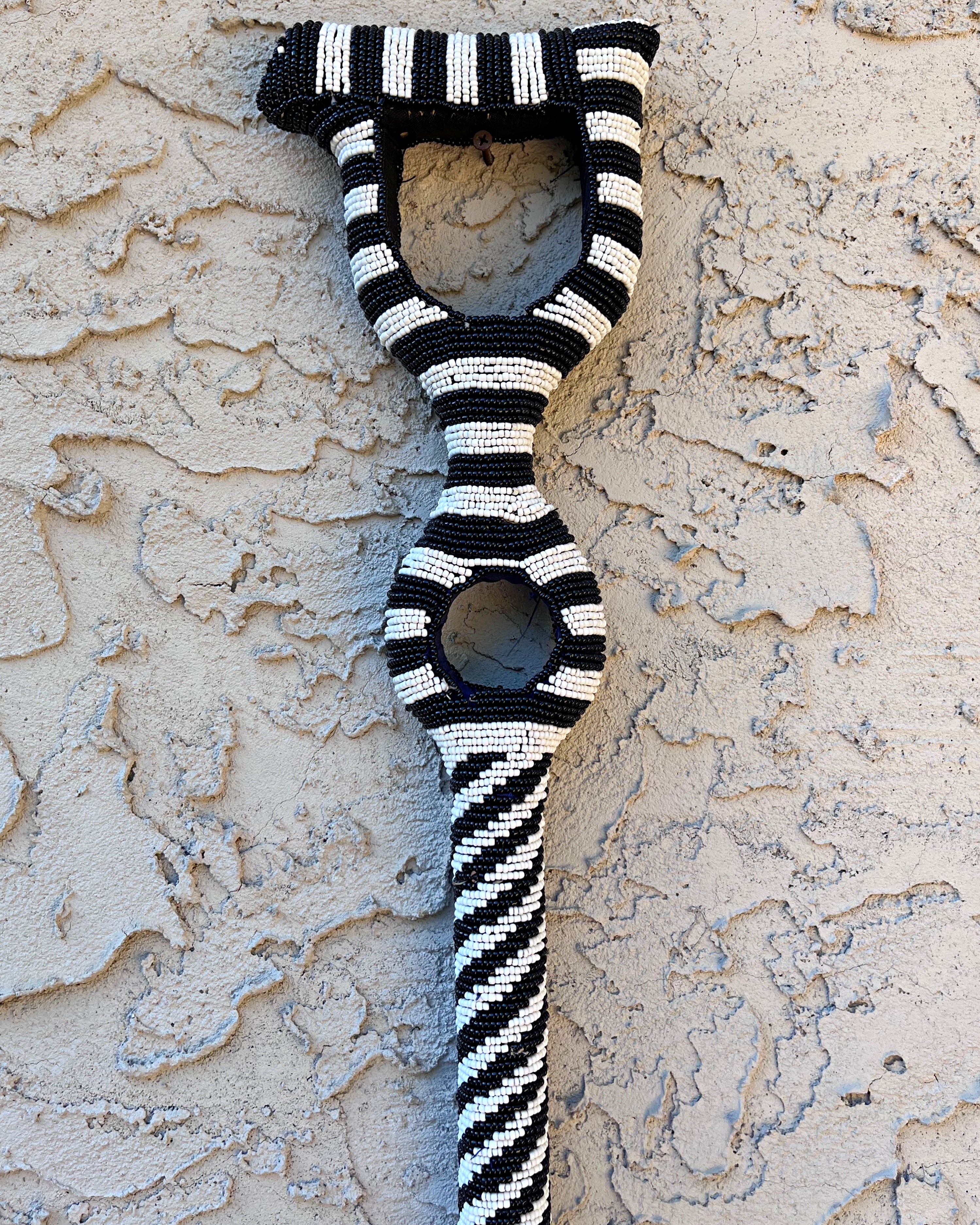 Bamileke Hand Beaded African Carved Walking Stick / Cane | Afrilege