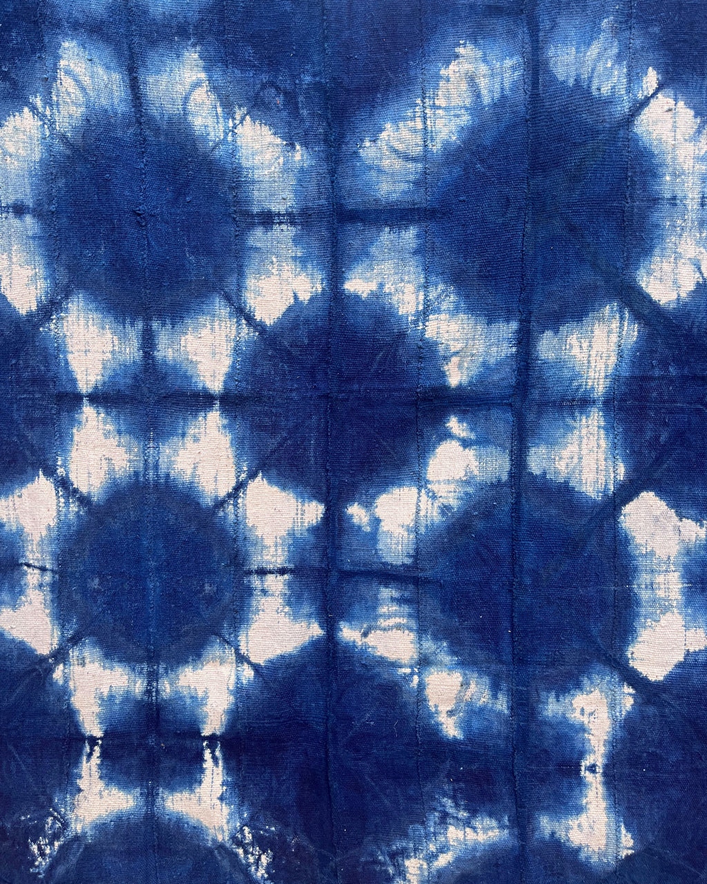 Authentic African Handmade Bogolan Mud Cloth - Deep Blue / White | Afrilege