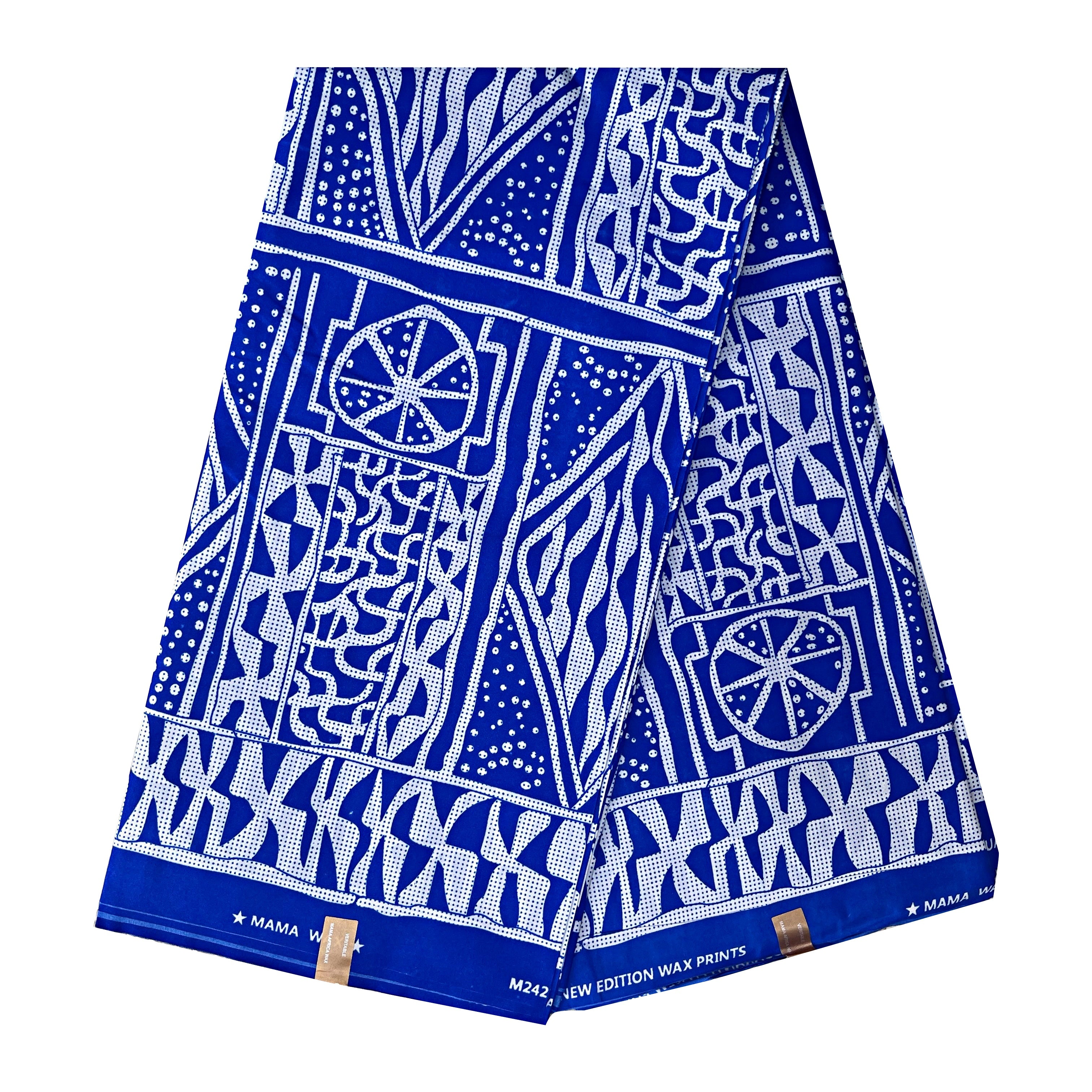 Bamileke Ndop pattern African Wax Print Fabric - Blue | Afrilege