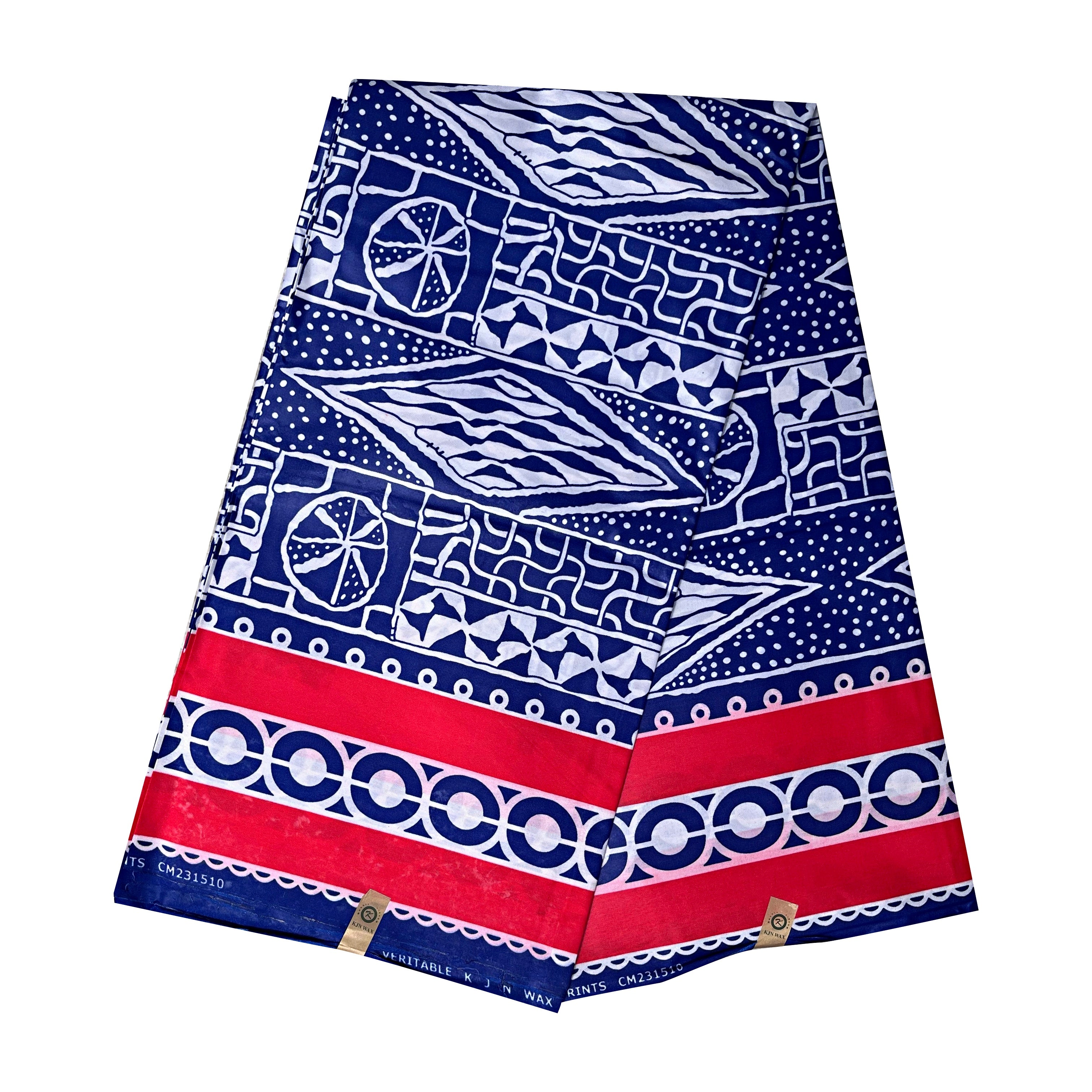 Bamileke Ndop Patterns African Wax Print Fabric (Ankara) - Blue / White ...