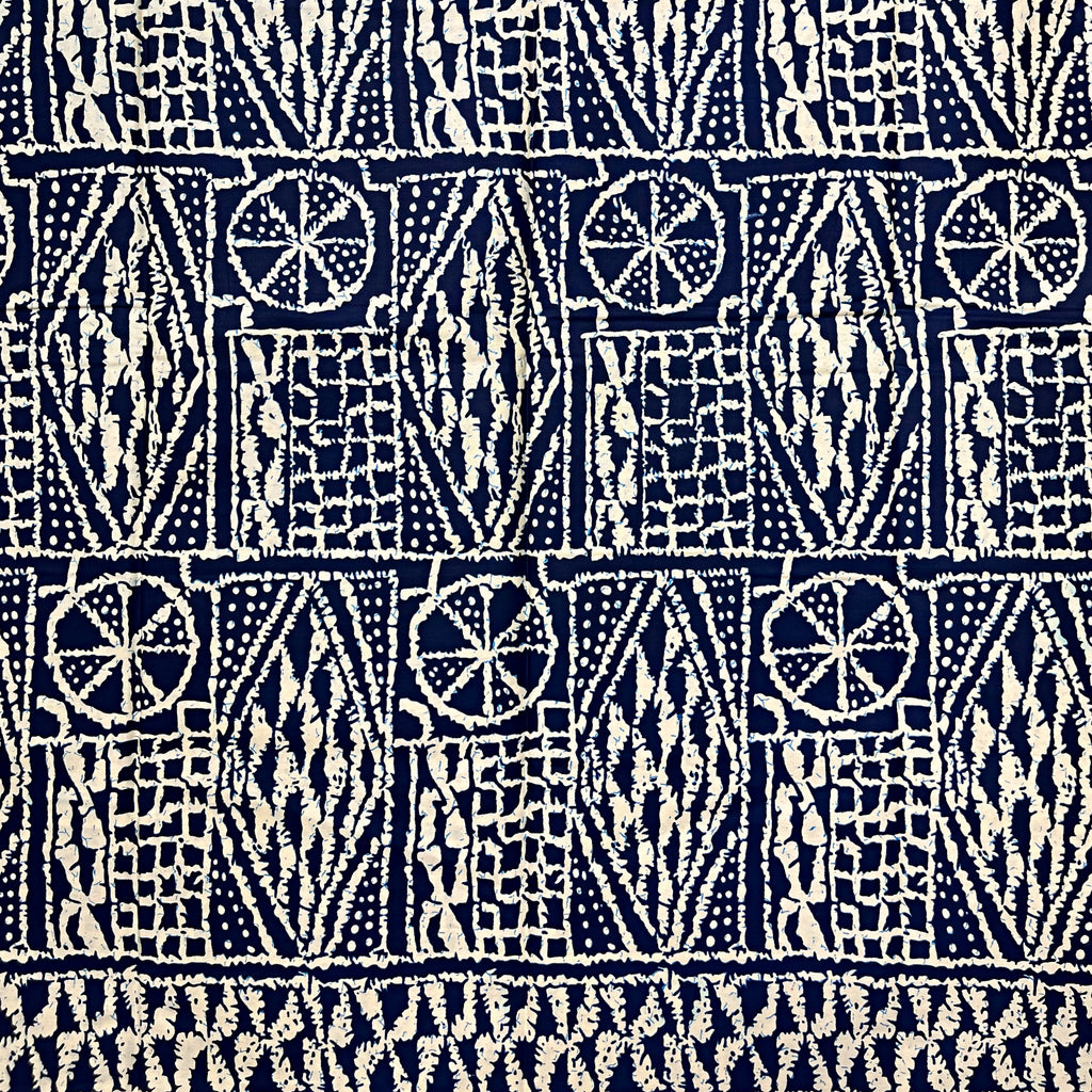 Bamileke Ndop pattern African Wax Print Fabric - Blue | Afrilege