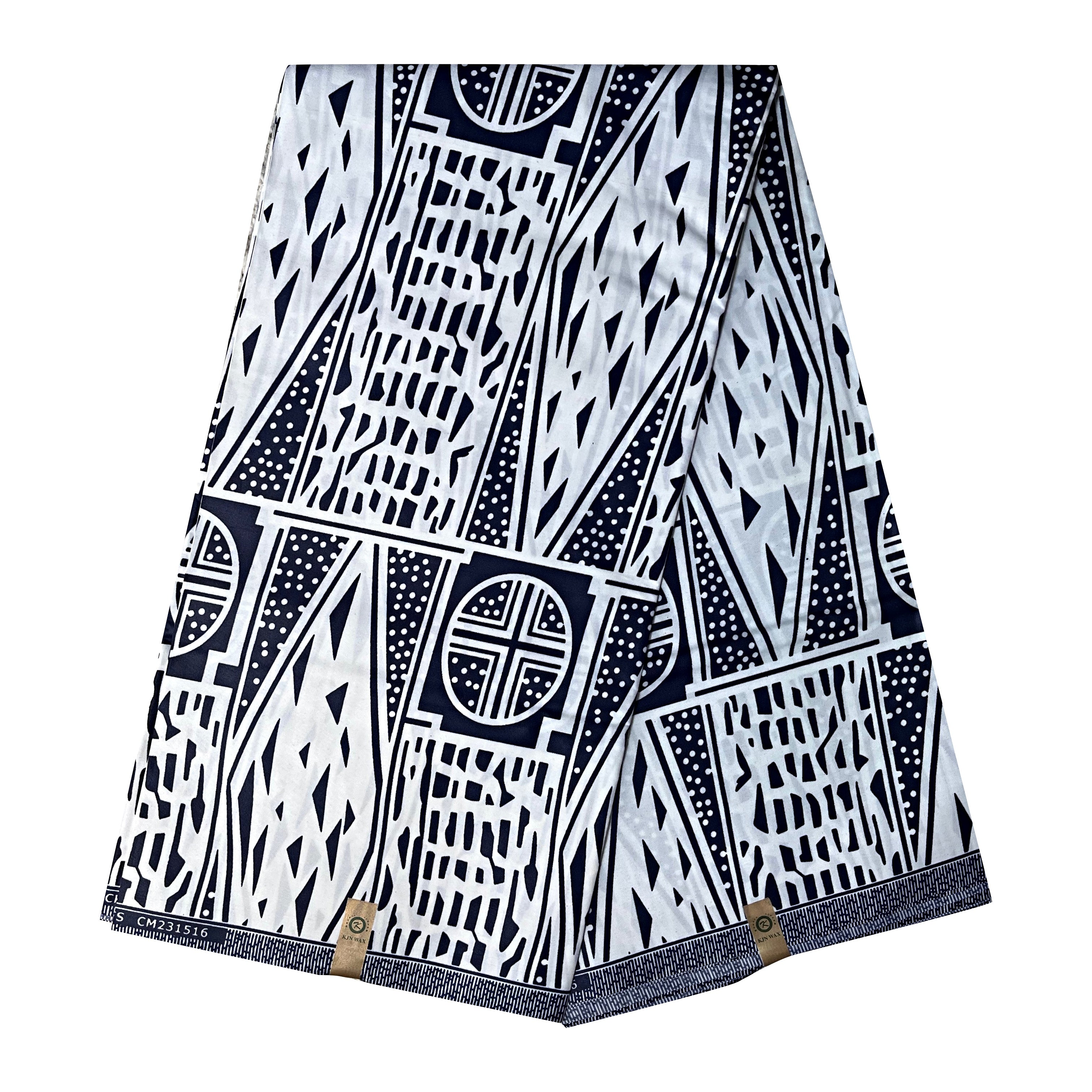 Bamileke Ndop Patterns African Wax Print Fabric (Ankara) - White ...