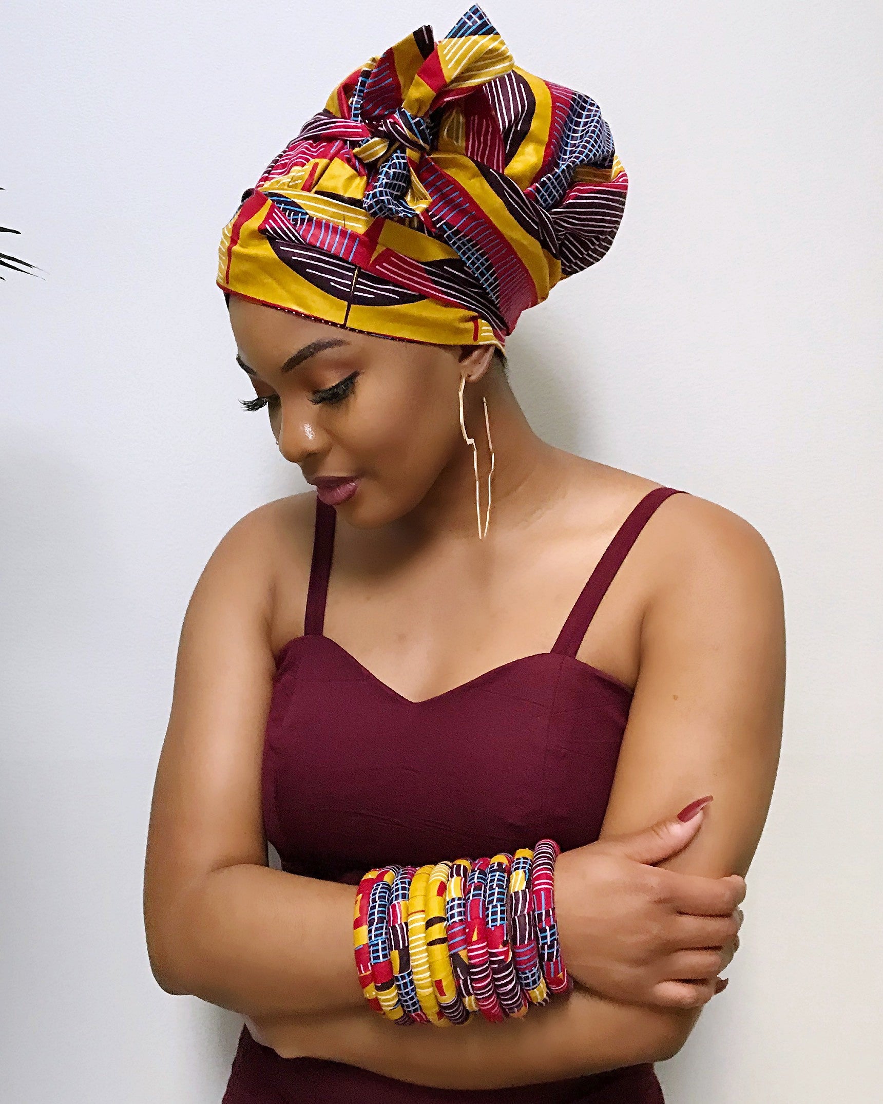 Arun African Print Bonnet Head Wrap | Afrilege