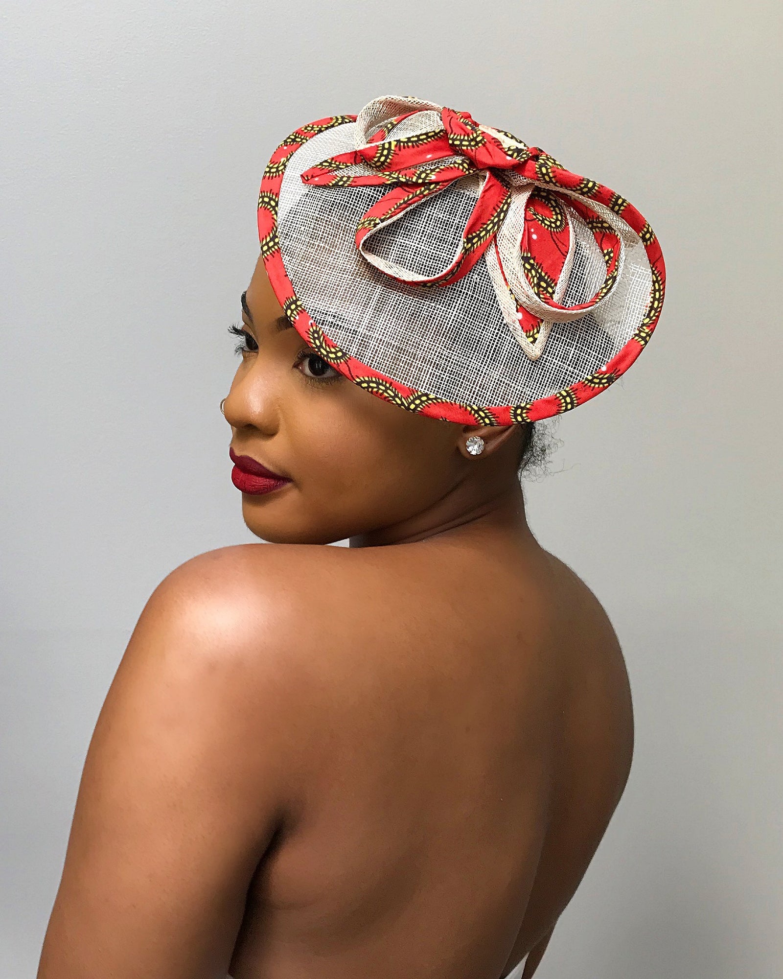 African Print Fascinator Hair Clip Hat | Afrilege