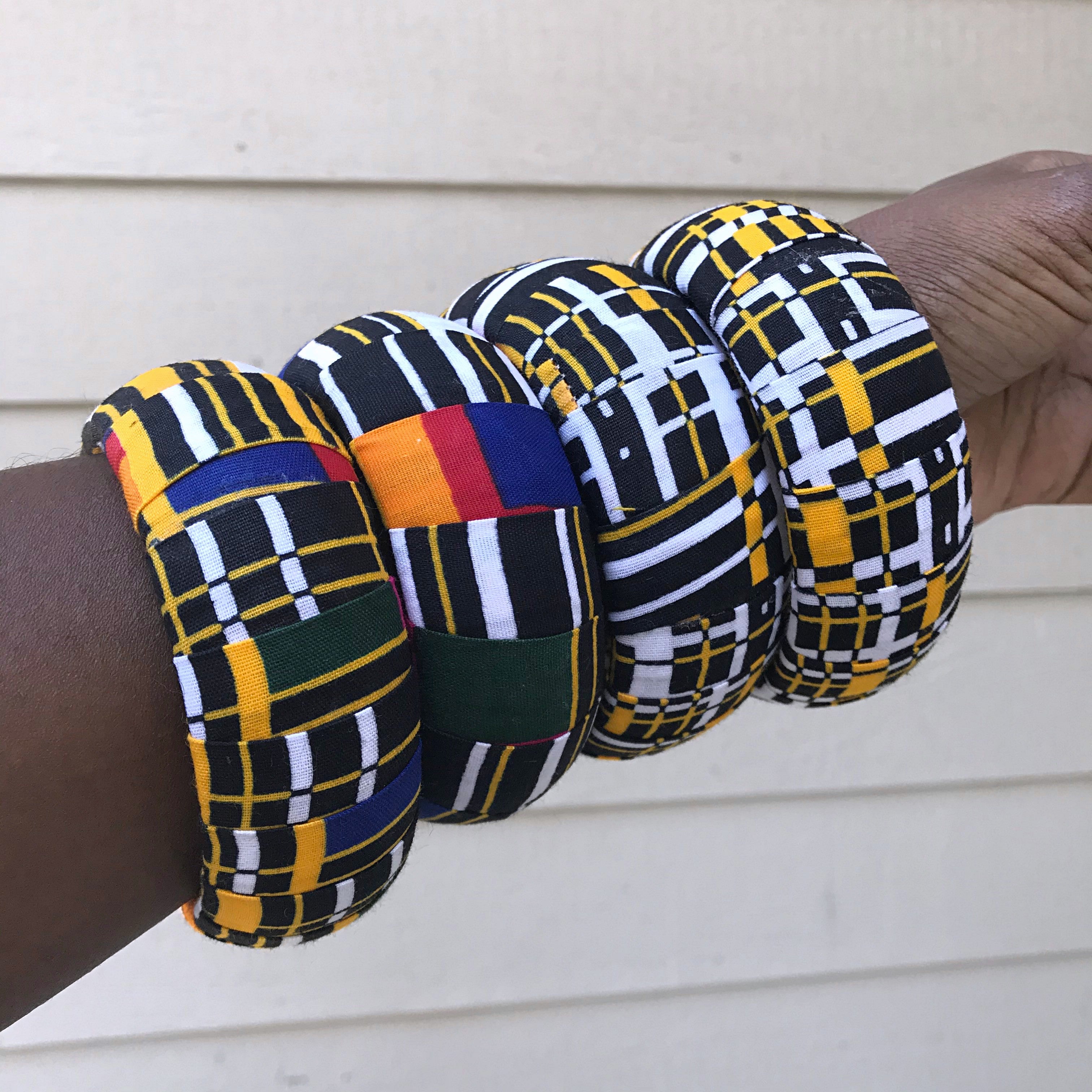 Zarah African Print Bangle Bracelets | Afrilege