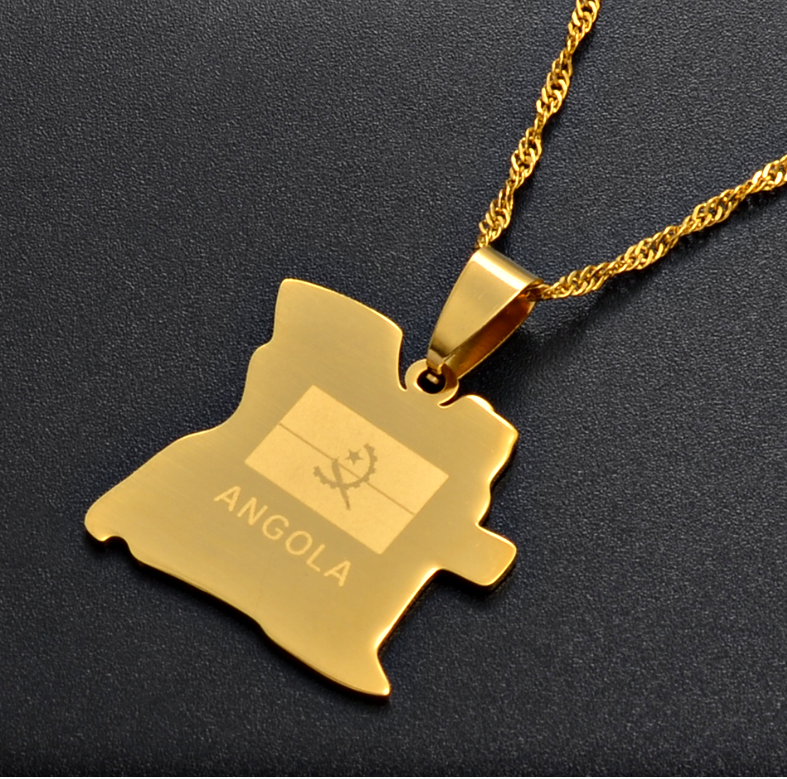 Angola Map Pendant Necklace | Afrilege