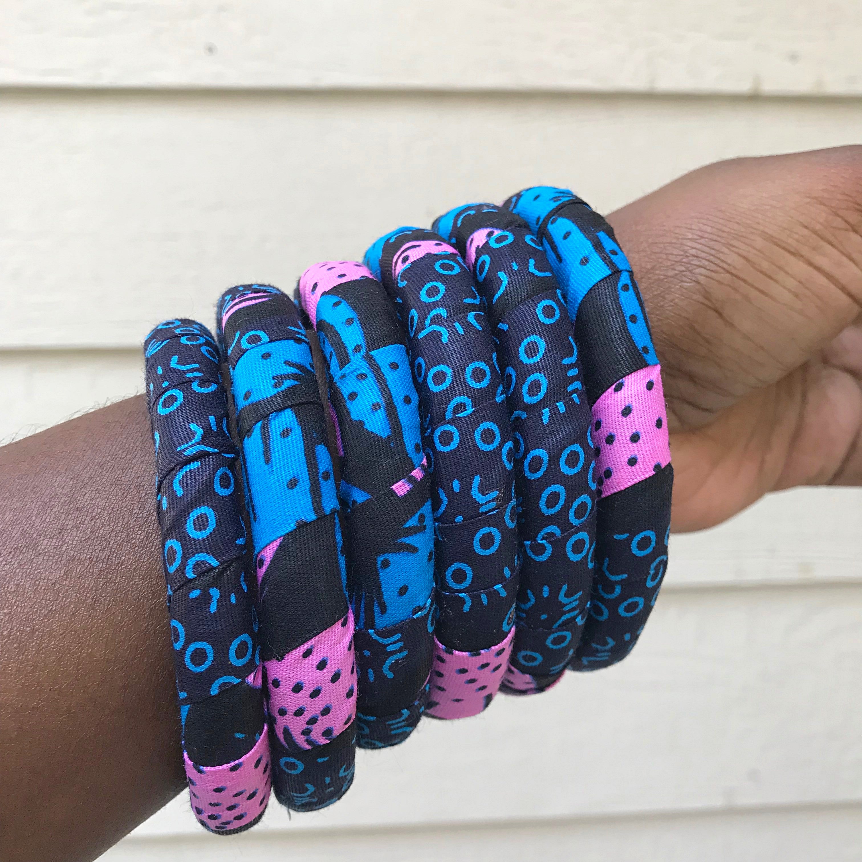 Cardia African Print Bangle Bracelets | Afrilege