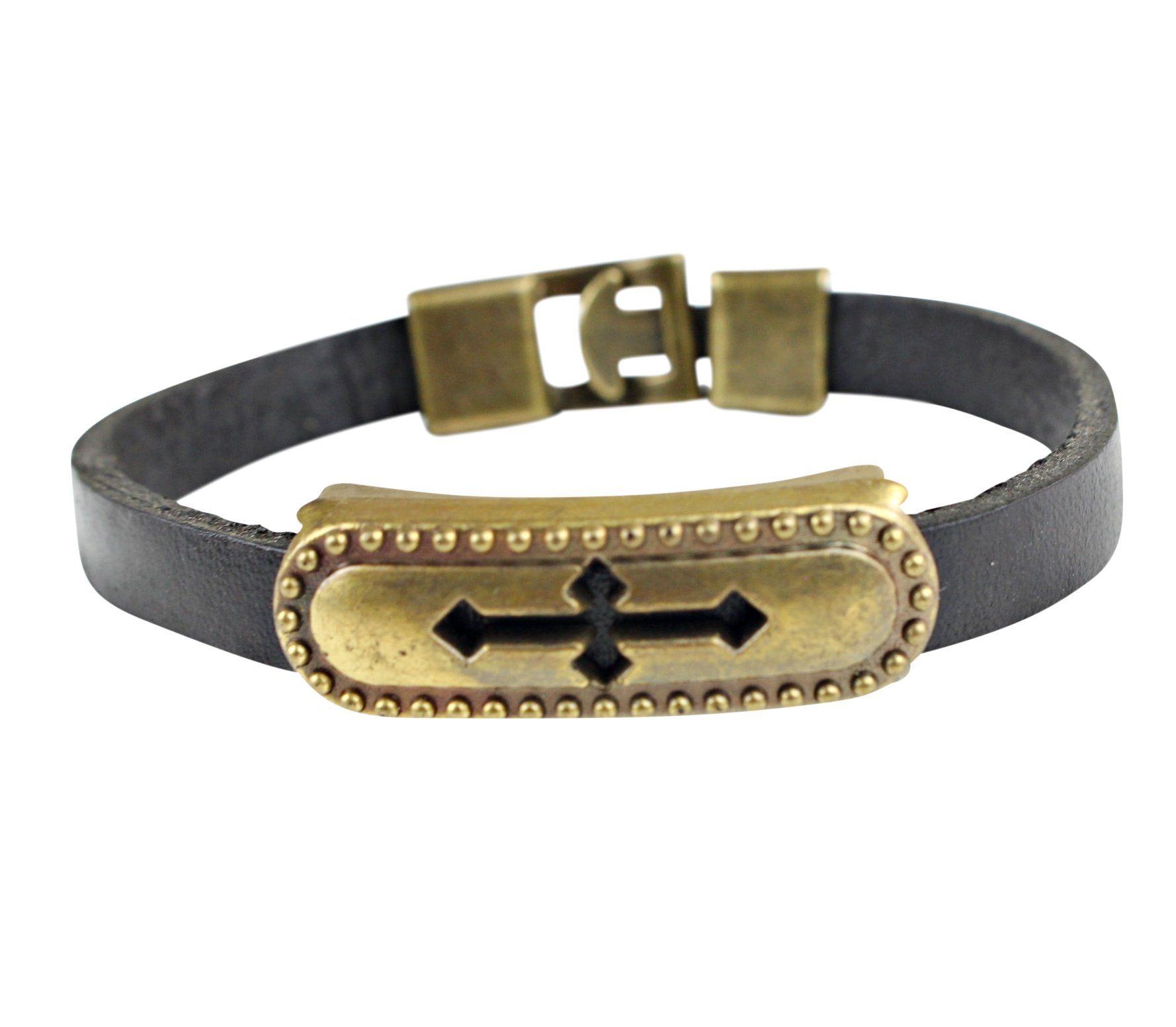 Retro Cross Symbol Men Leather Bracelets | Afrilege