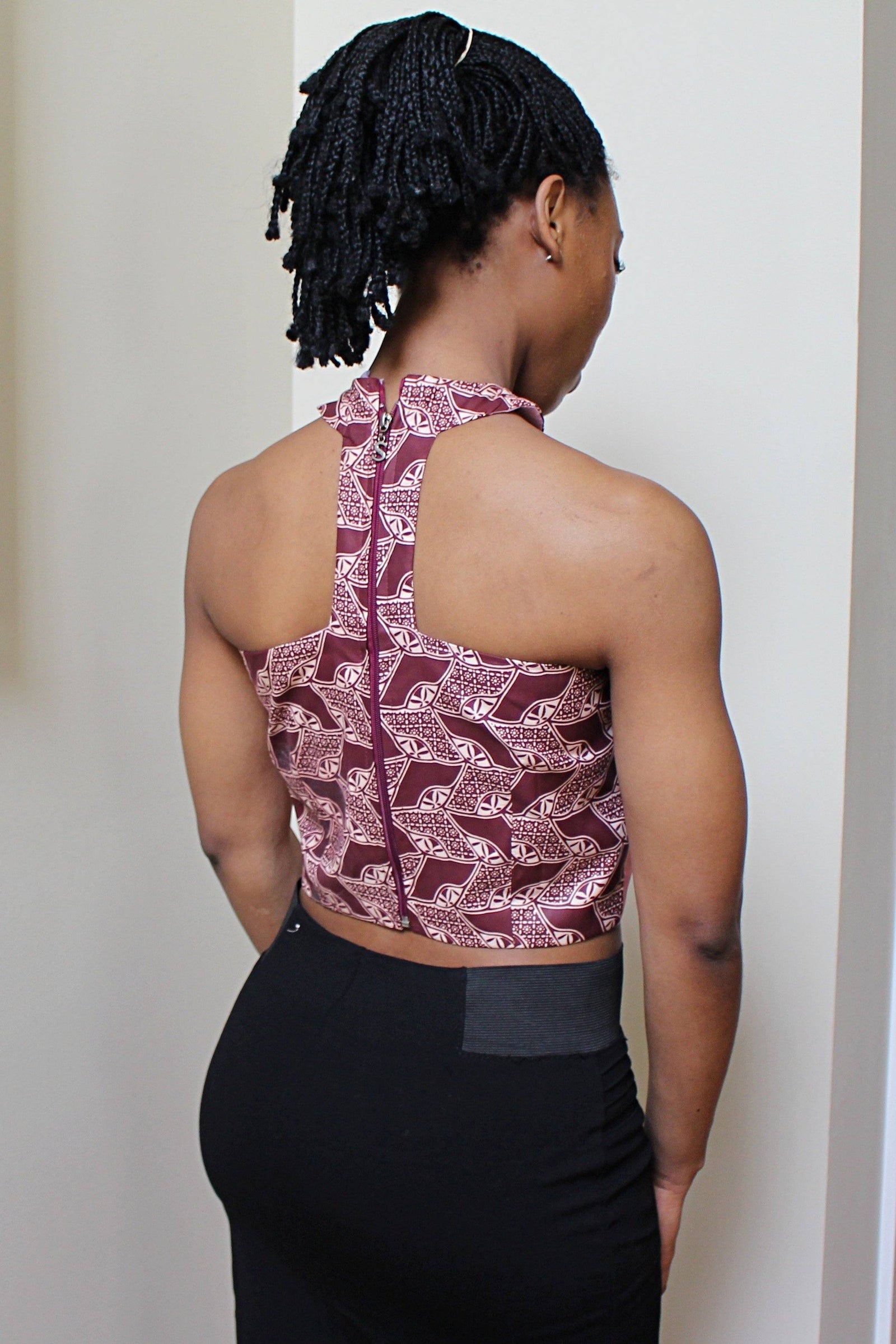 African Print Silk Crop Top | Afrilege