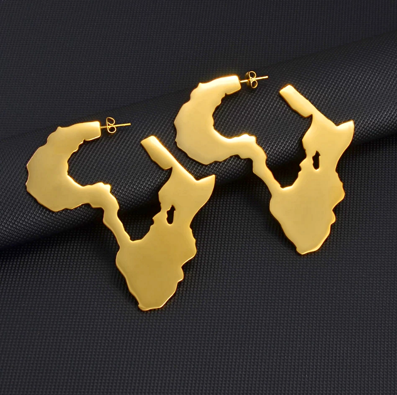 African Map Statement Earrings | Afrilege