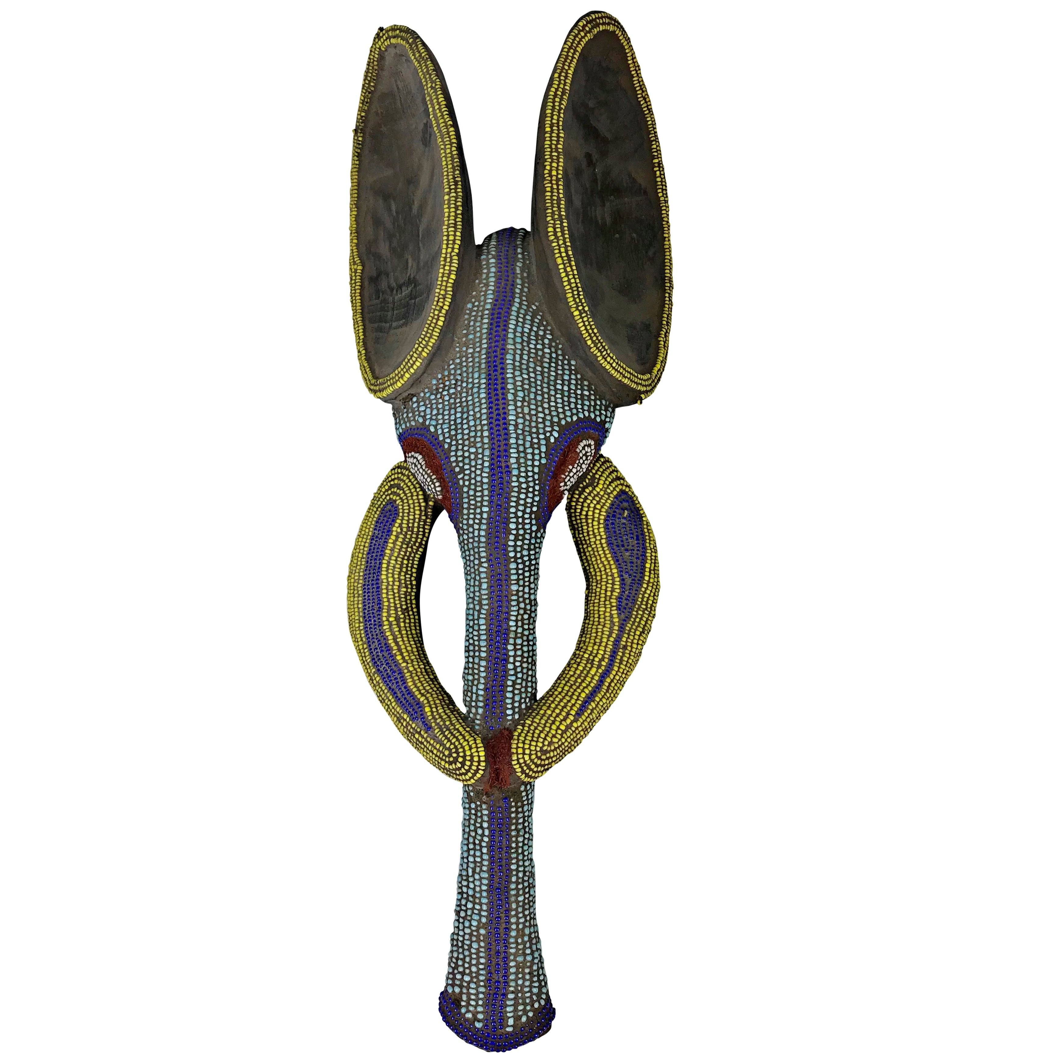 Babanki African Elephant Beads Mask - Cameroon | Afrilege