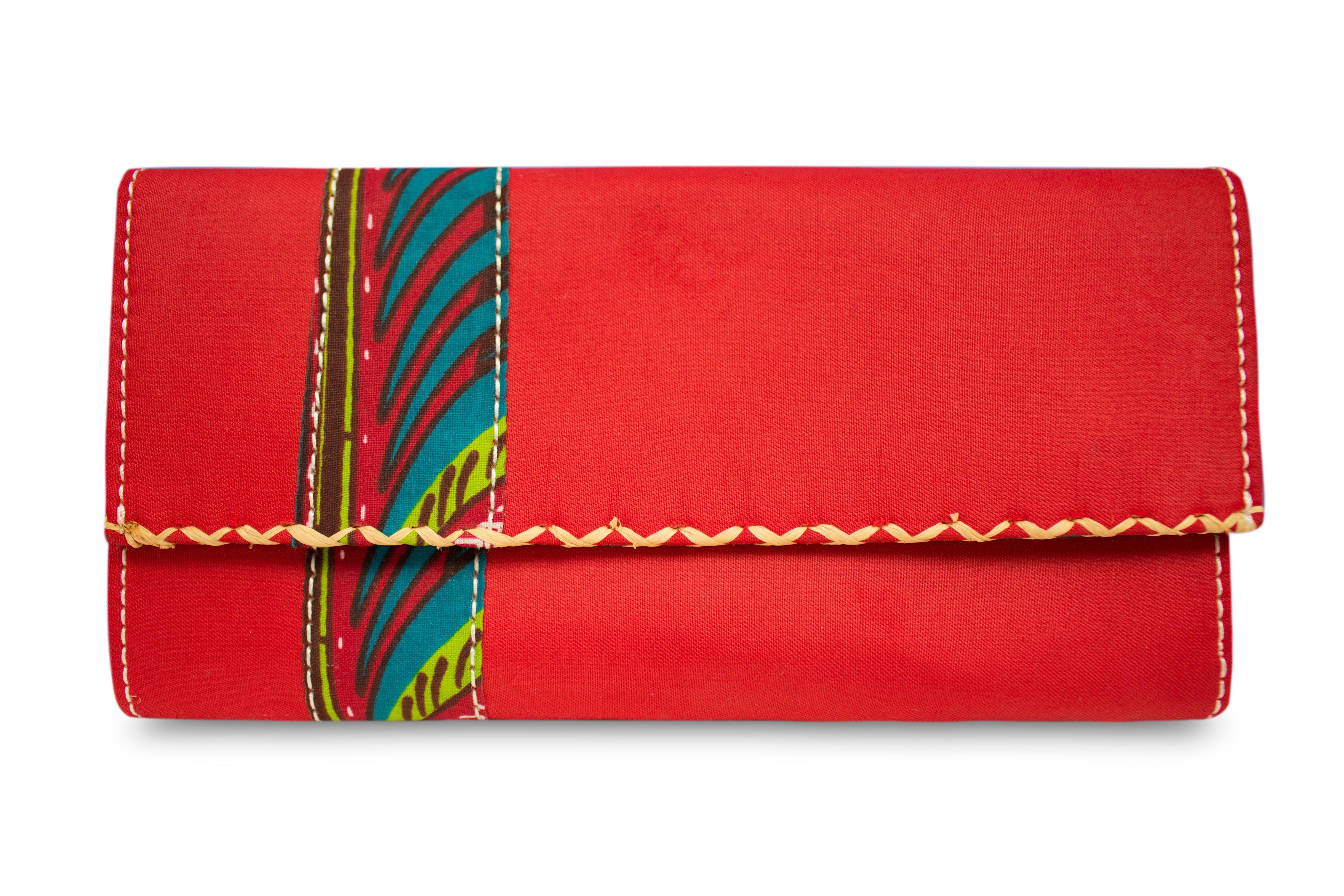Ayana African Print Purse Wallet (Red) | Afrilege