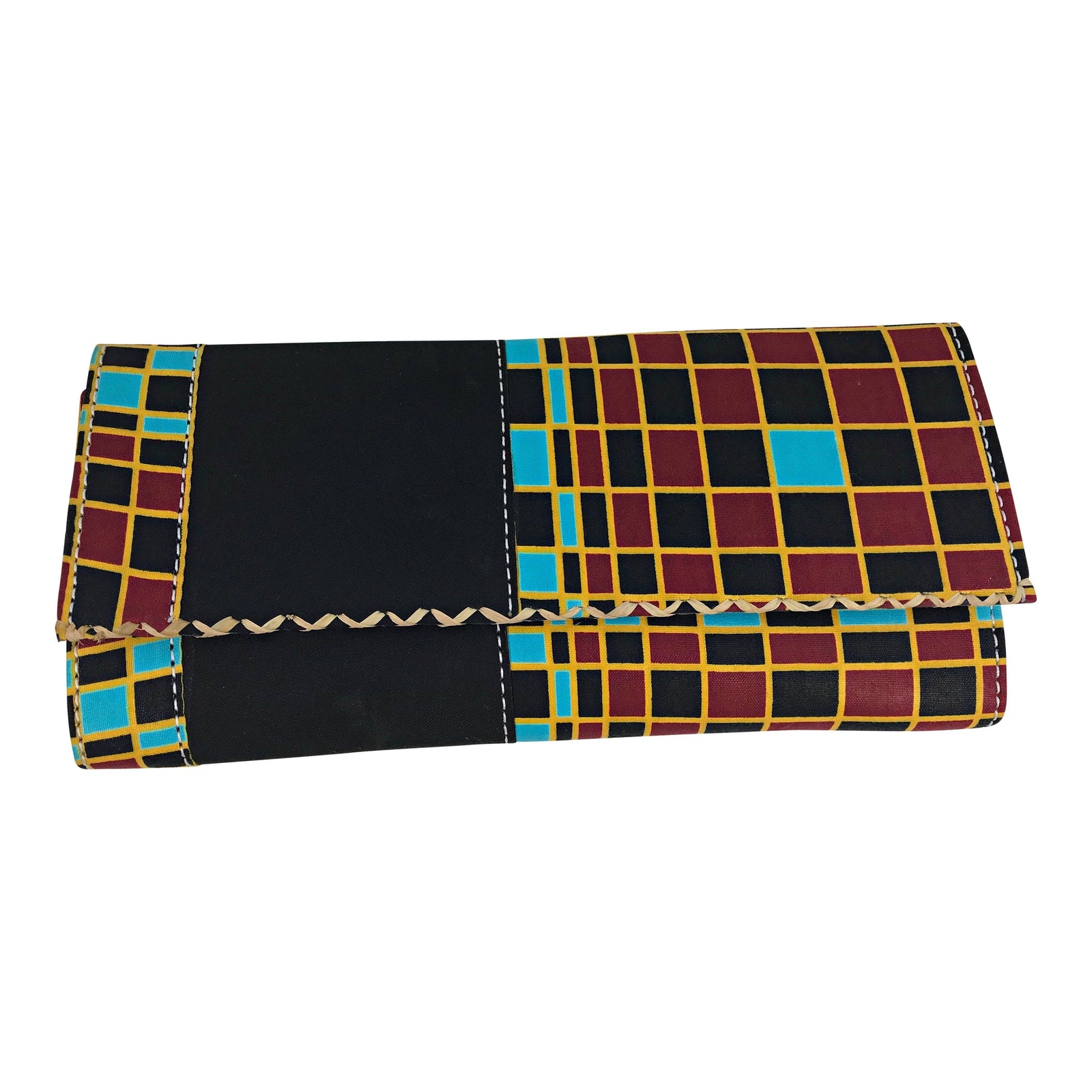 Hadja African Print Purse Wallet - Black / Red | Afrilege