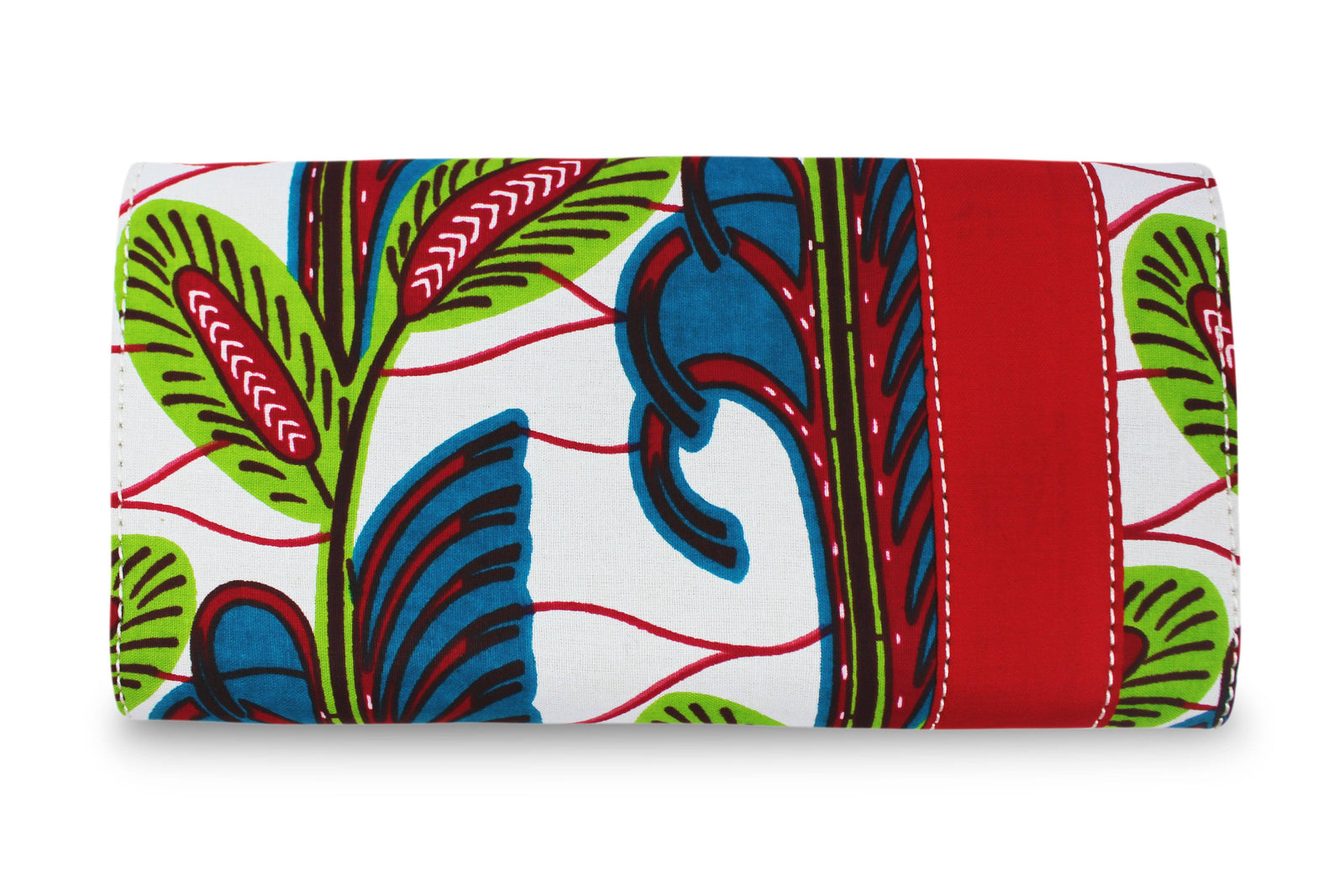 Sacnite African Print Clutch / Ankara Purse Wallet (Floral White ...