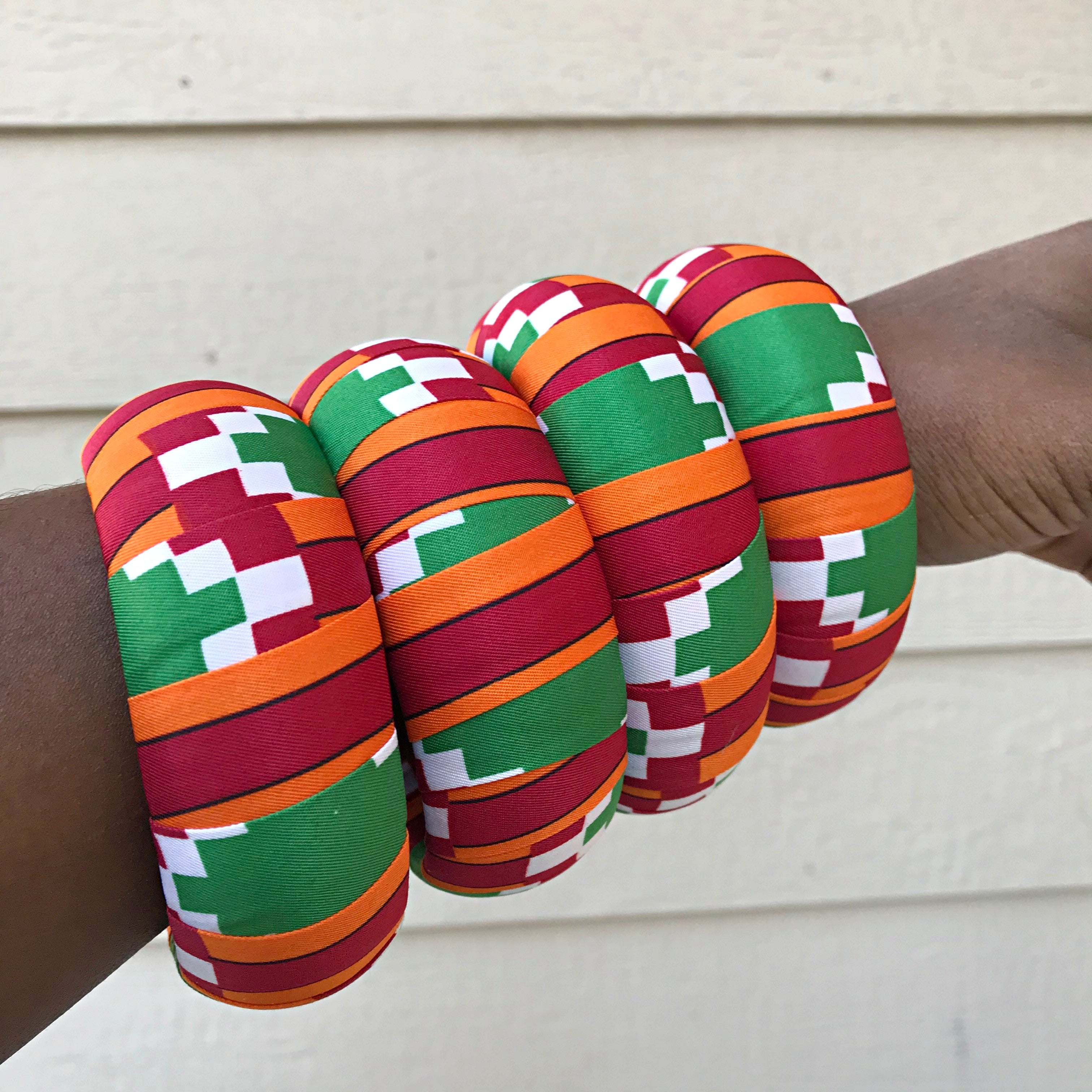 Neela African Print Bangle Bracelets | Afrilege