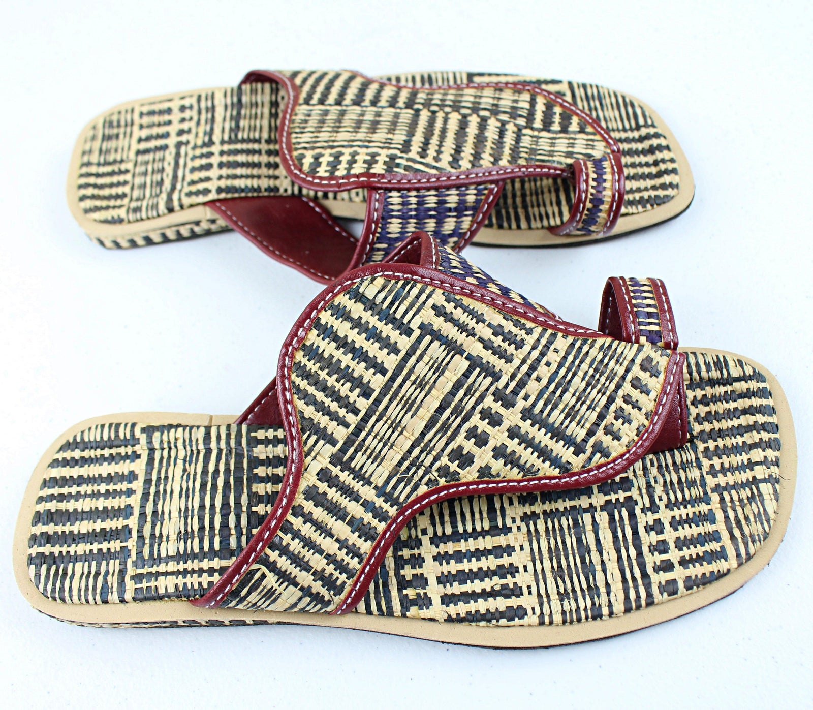 African Handmade Raffia Fibers Men's Sandals | Afrilege